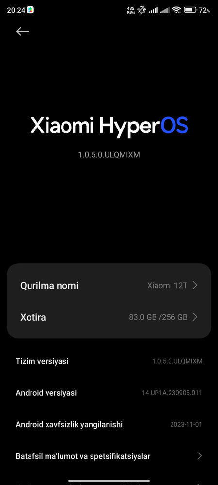 Xiomi 12T 8+5/256