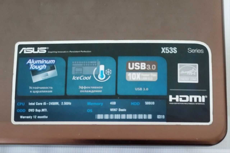 Продаётся! Ноутбук ASUS X 53 S