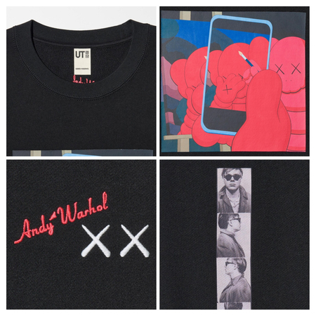 Чёрный новый свитшот Uniqlo x Kaws x Warhol