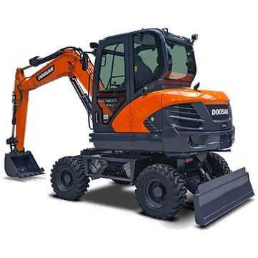 Колесный экскаватор модель  Doosan DX55W новый без пробег