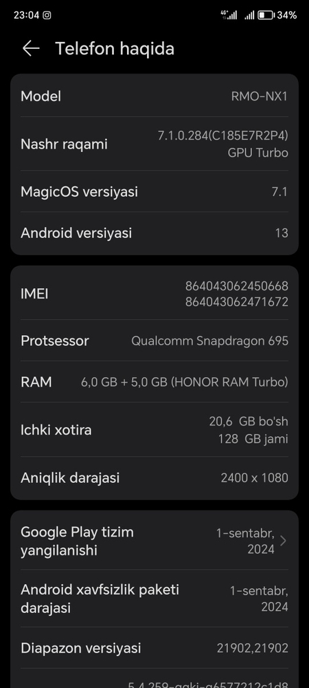 Honor x9a 5g 128 Gb