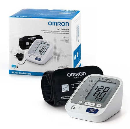 Автоматический тонометр Omron M3 comfort с адаптером