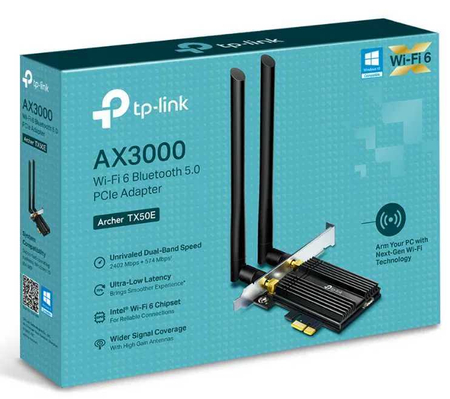 PCIe adapter адаптер TP-Link Archer TX50E Wi-Fi + Bluetooth 5.2