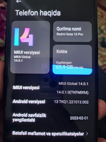 Xiomi Not 10pro. 8/256
