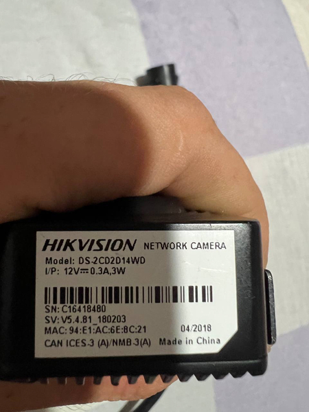 Hikvision IP Pinhole Mini Camera HD Format RJ45