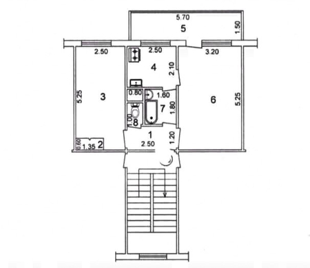 Ттз-1. 2-Комн. 3-Этаж. Разделка. 50м².