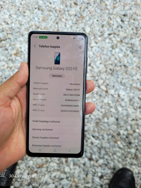 Samsung Galaxy S20 FE 8+8/256 GB. Bunaqasi juda kam 2 ta sim kartali.