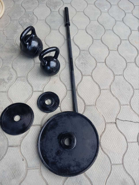 Штанга, гриф, диски, гири