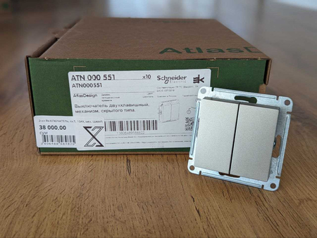 Розетка, выключатель Schneider Electric Atlas Design Шампань