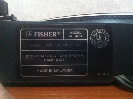Продам проигрыватель винил дисков FISHER model MT 420.