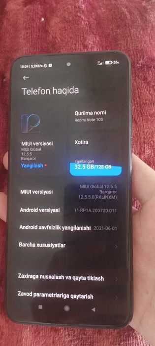 Redmi not 10 S sotiladi karobka dak 128