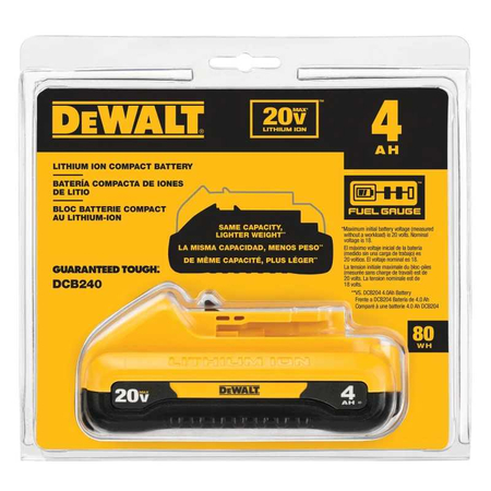 Аккумуляторная батарея DEWALT DCB240 Li-Ion 4.0Ah 20V MAX* XR