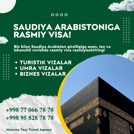 Saudiya Arabistoniga vizalar rasmiylashtiramiz. Tez Ishonchli Sifatli!