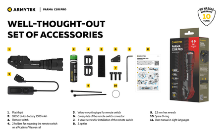 Тактический фонарь Armytek Parma C2IR Pro белым и инфракрасным светом