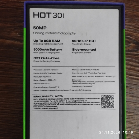 Infinix hot 30I 128GB 8GB