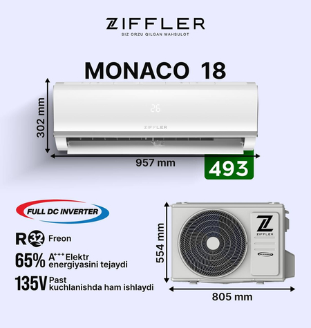 Широкий ассортимент кондиционеров Ziffler
