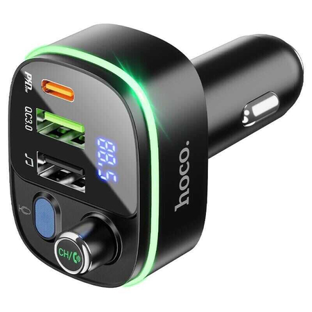 Акция!Автомобильный FM трансмиттер Hoco E62 Fast (PD20W+QC3.0, черный)