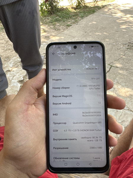 Honor x8 128 gb holati yaxshi