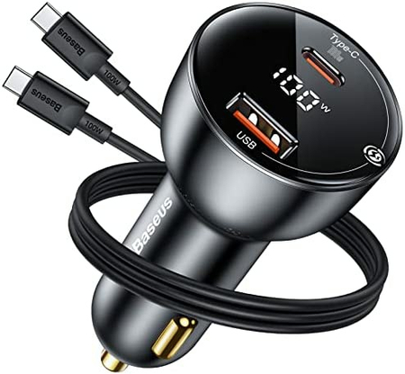 Автомобильная зарядка Baseus 100W + Кабель Type С to Type C