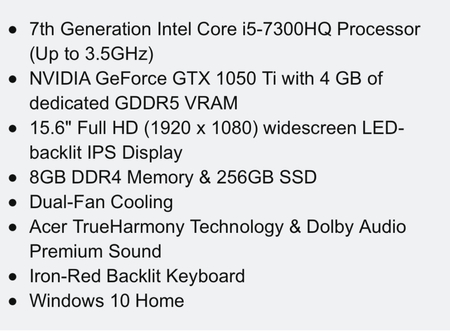 Acer Nitro i5 Sotiladi