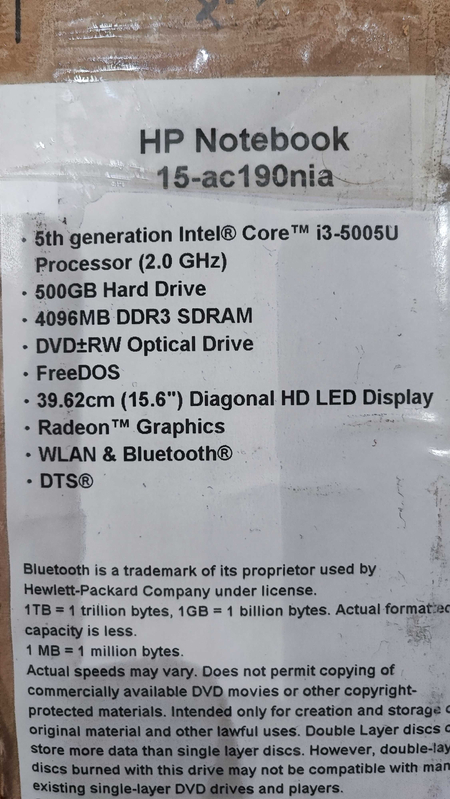 Ноутбук HP Pavilion Intel I3-5005