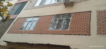 Балконга Облецовка Гишт Терамиз,Кладка кирпича Балкона