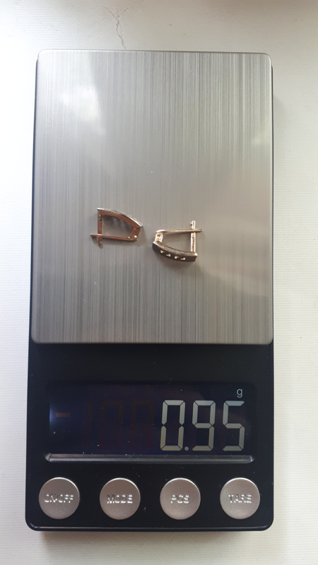 Серьги висулка, 585п 4.46грам, второй серьги, 0.95грам 585.