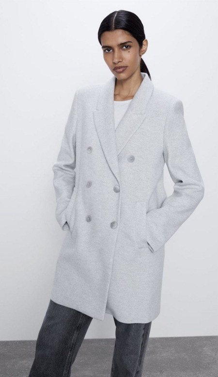 Двубортное пальто Zara