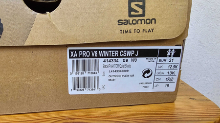 Ботинки Salomon Shoes Xa Pro V8 Winter Cswp J Black/Phan размер 31