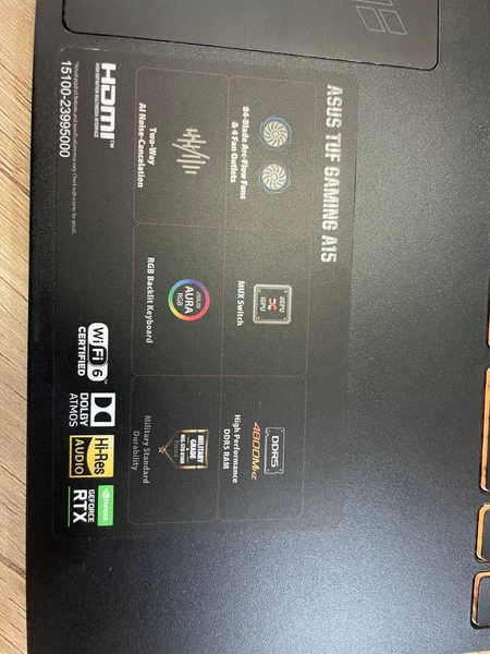 Asus Tuf gaming A15 Ryzen 7 6800h rtx 3050ti