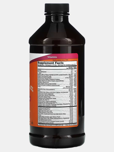 NOW Foods, жидкие мультивитамины Liquid Multi, со вкусом  ягод, 473 мл