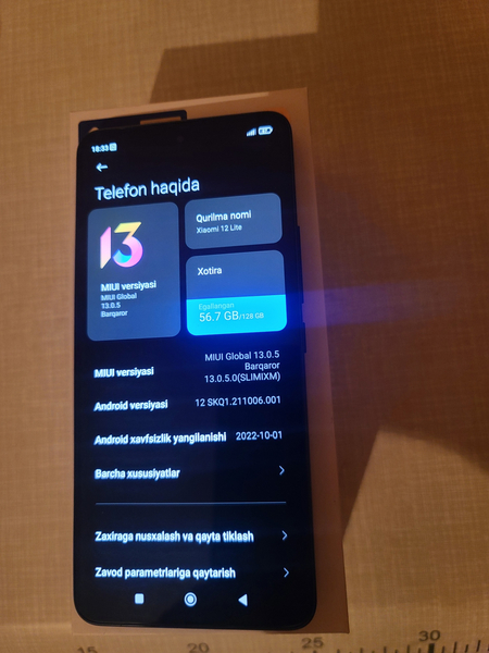 Xiaomi  12 lite idiyal