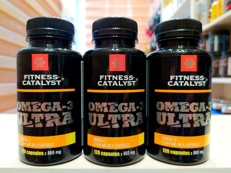 Мощная Omega-3 Ultra c витамином E. EPA-1316мг DHA-520мг в 4 капсулах.