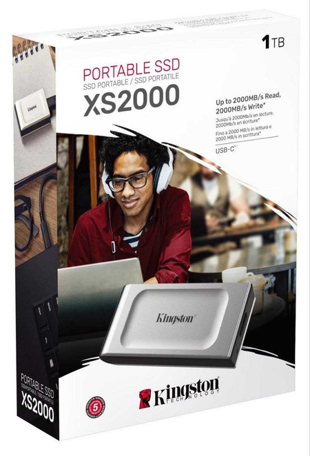 Внешний 1TB Kingston XS2000  Type C. Новый. В коробке