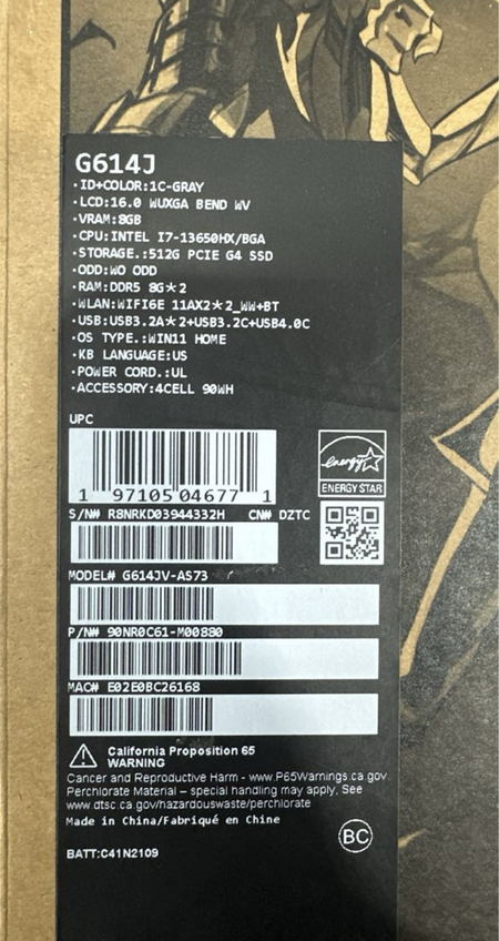 Ноутбук Asus Rog Strix G614J