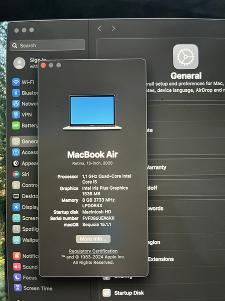 Macbook 2020 Core I5