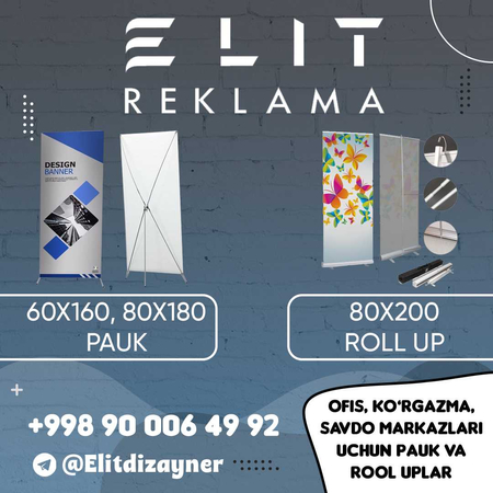 Tashqi Reklama Xizmatlari (Bukva Banner nakleyka ustanovka)