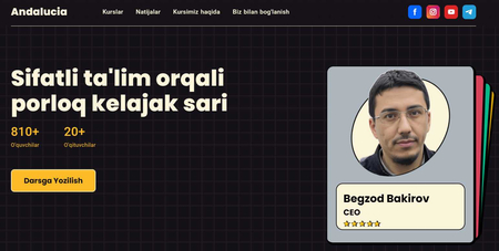 Websayt(web sahifa) sotiladi tayyor  va 0 dan yasab beraman.
