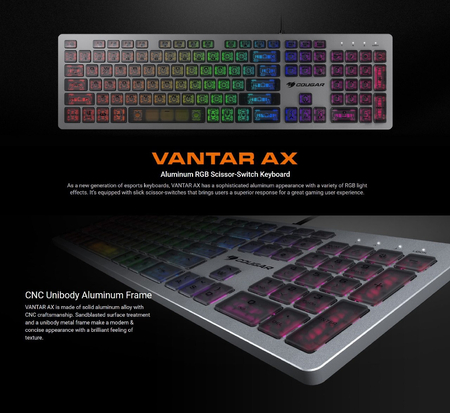 RU/ENG! Low Profile Игровая Клавиатура Cougar VANTAR AX /свитчи ножниц