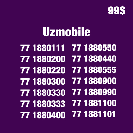 Uzmobile gold chiroyli raqamlari/ Красивые золотые номера Узмобайл
