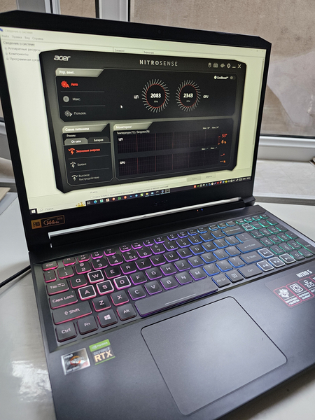 Ноутбук Acer Nitro AN515-45
AMD Ryzen 7 5800H with Radeon Graphics, 32