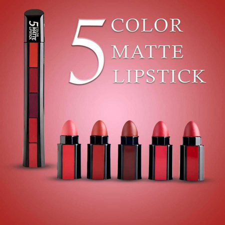 5 tasi 1 Pamada 5 xil rang  помада 5 в 1  Lipstick 5 in 1