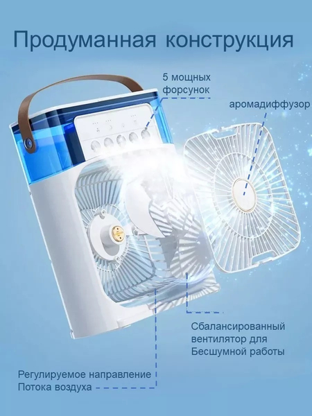 Мини воздухоохладитель комнатный мобильный охладитель 3 в 1