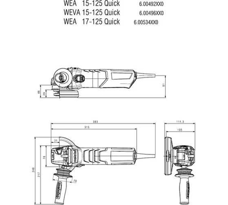 Угловая шлифмашина Metabo WE 17-125 Quick