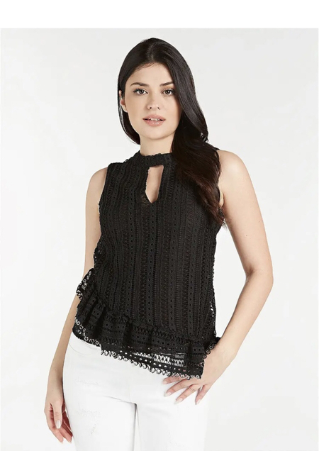 Блузка вечерняя без рукавов черная Guess