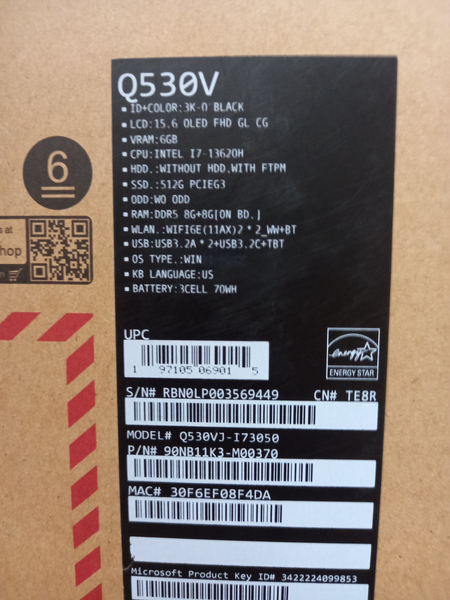 ASUS Creator OLED+3050 RTX 6gb