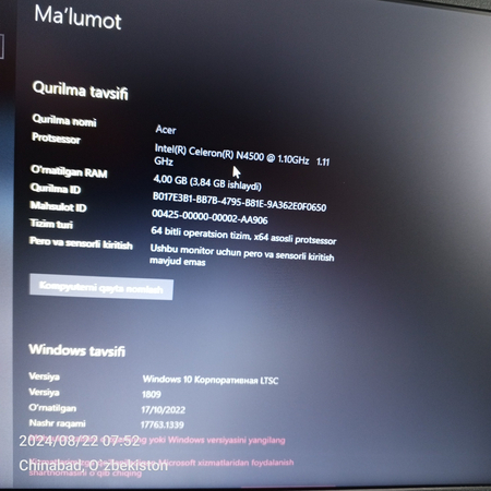 Acer Aspire 3 ofisnoy notebook