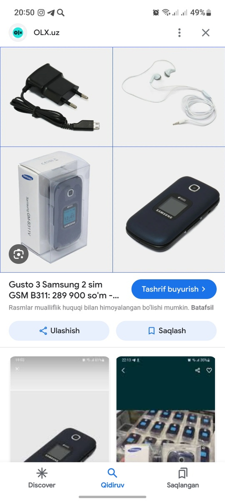 Samsung Gusto B311 2 sim dastafka bor