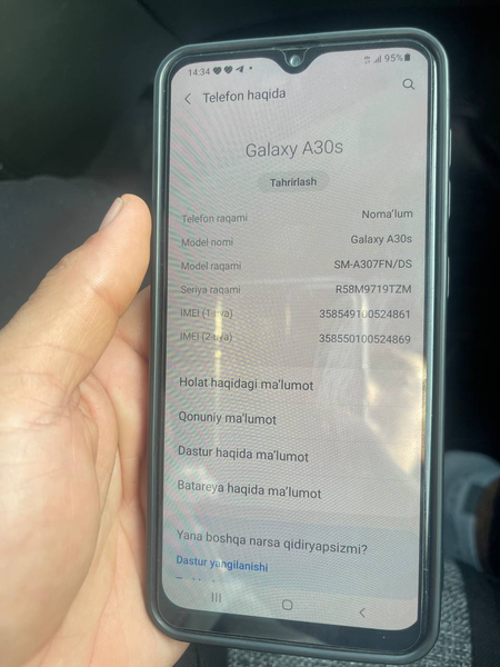Samsung A30s 4/64Gb  xolati urta