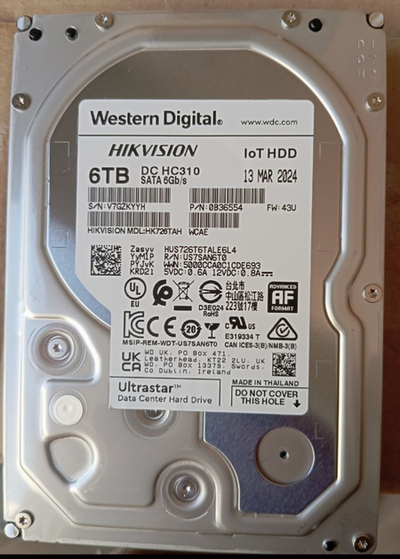Продаётся HDD 6 TB новые запечатаны
